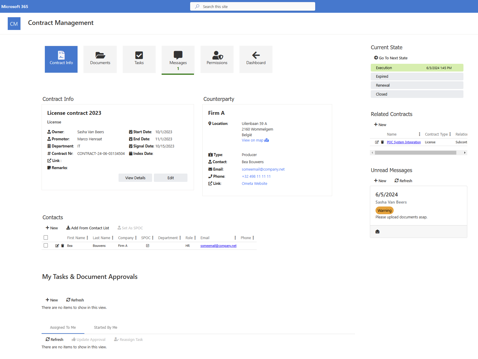 Contract Details | Ometa Solutions Documentation